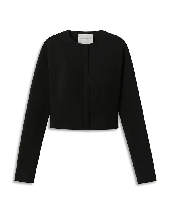 Lafayette 148 New York Collarless Zip-up Jacket