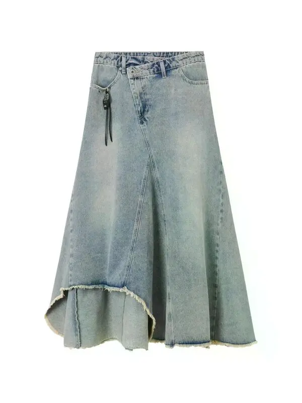 MUSIUM DIV. Frayed A-line Skirt - Blue