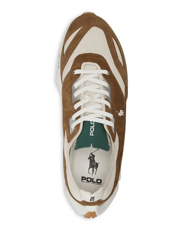 Polo Ralph Lauren Masters Court Leather & Suede Sneakers - Tan White