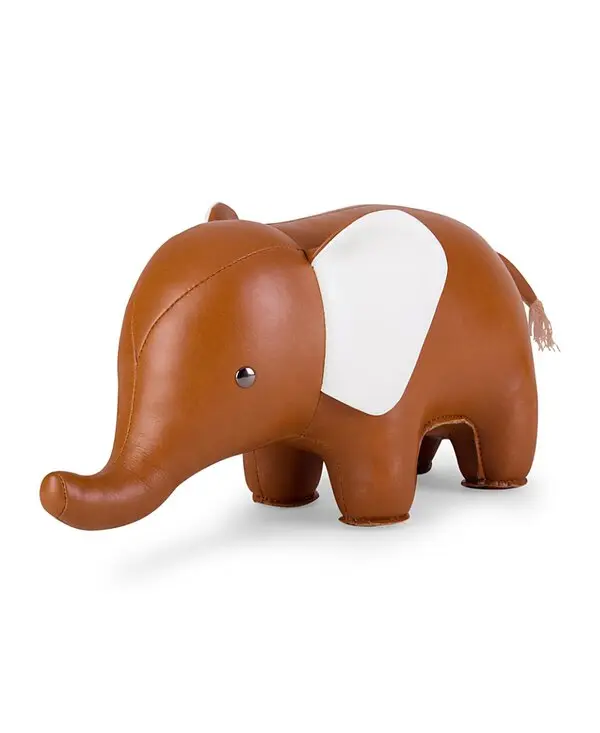 ZUNY Elephant Bookend - Tan + White