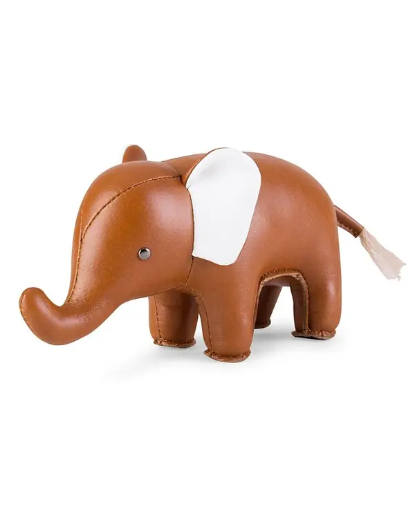 ZUNY Elephant Paperweight - Tan + White