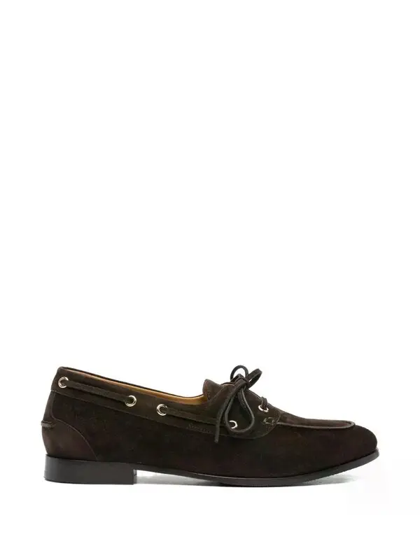 Bally Suede Lace-up Loafers - Brown