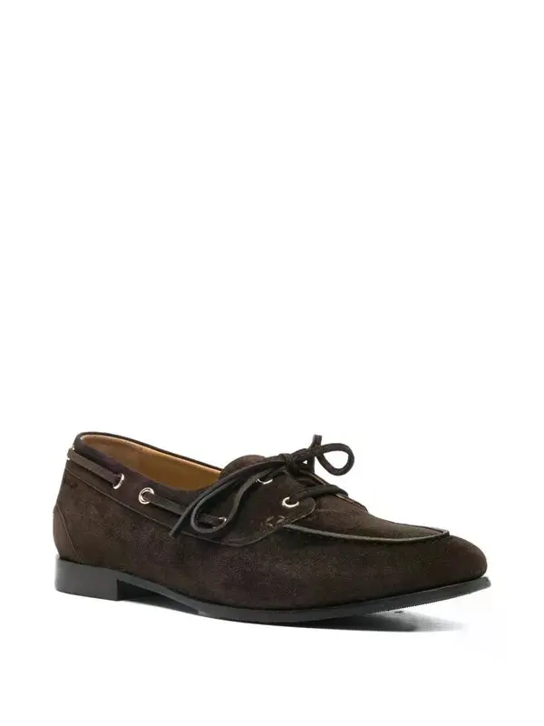 Bally Suede Lace-up Loafers - Brown