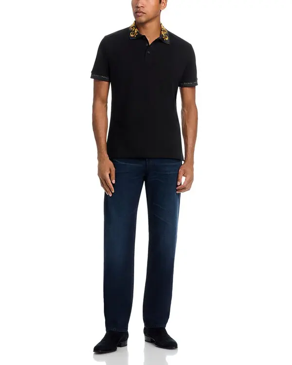 Versace Cotton Piquet Polo - Black/gold