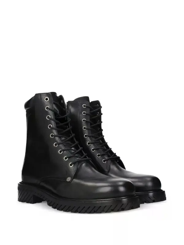 Off-White Lace-up Leather Boots