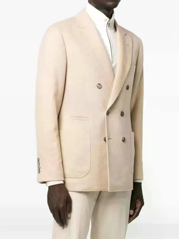 Brunello Cucinelli Double-breasted Peak-lapel Jacket - Neutrals