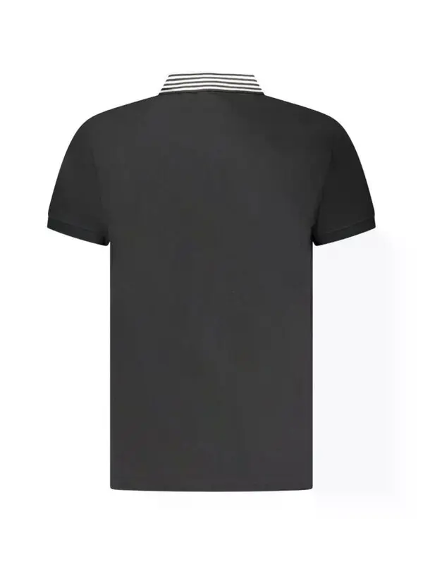 Roberto Cavalli Logo-embroidered Striped-collar Polo Shirt