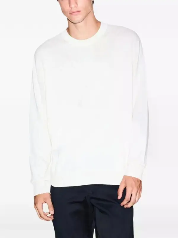Armani Exchange Logo-embroidered Sweater - Neutrals