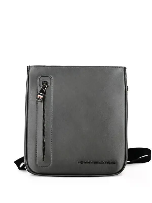 Tommy Hilfiger Debossed Logo Shoulder Bag - Black