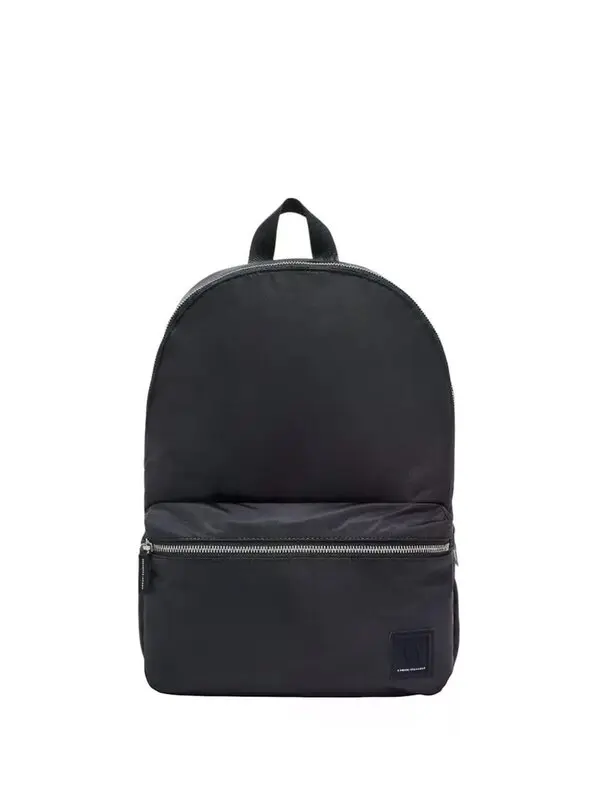 Armani Exchange Logo-patch Backpack - Black