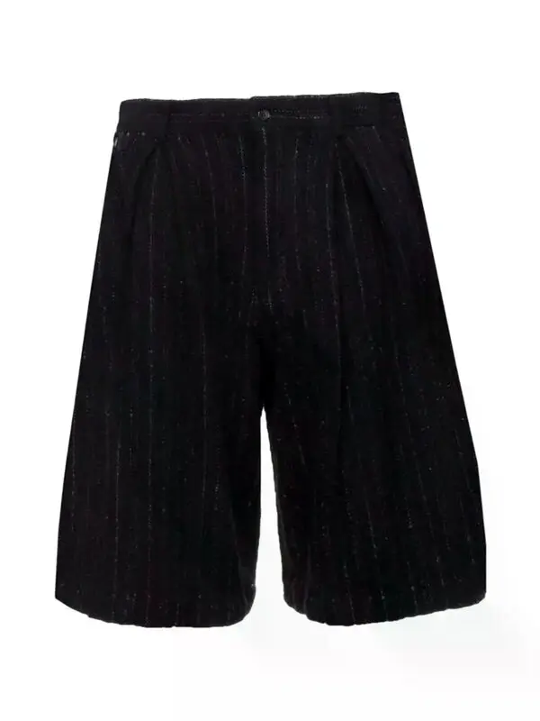 Comme Des Garçons Pinstripe Pleated Shorts - Black