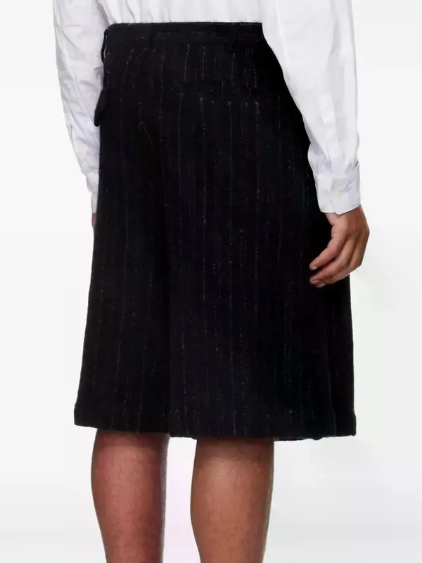 Comme Des Garçons Pinstripe Pleated Shorts - Black