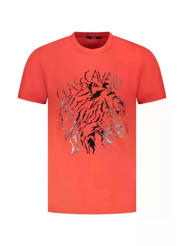 Roberto Cavalli Tiger-print Cotton T-shirt - Red