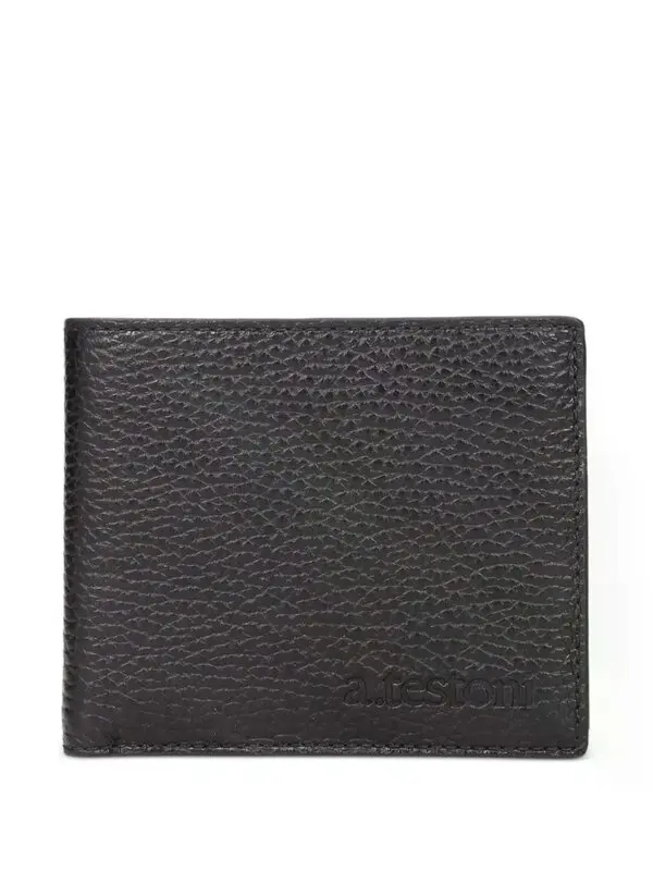 TESTONI Grained-leather Wallet - Black