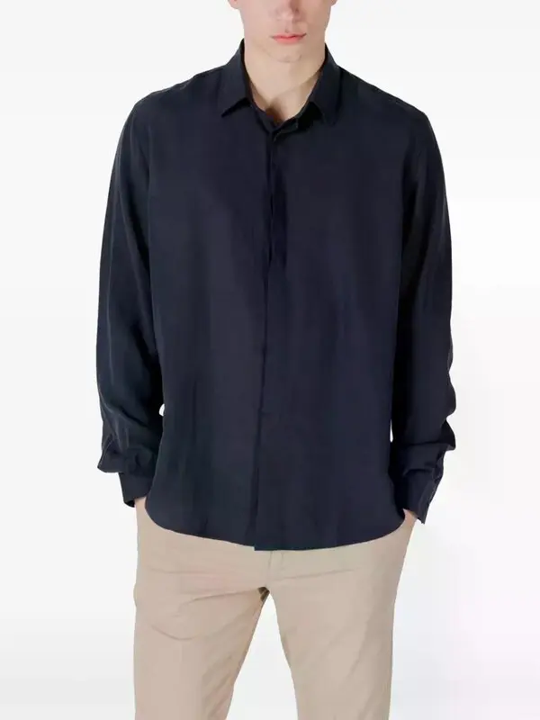 ANTONY MORATO Concealed-fastening Long-sleeve Shirt - Blue