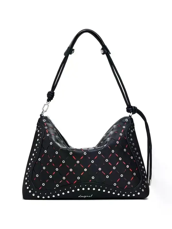 Desigual Woven Stud-embellished Tote Bag - Black