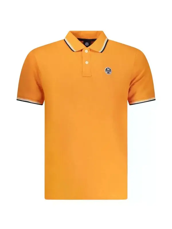 NORTH SAILS Striped-trim Logo-patch Polo Shirt - Orange
