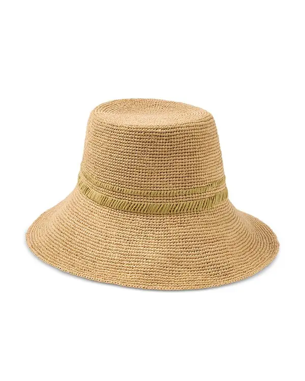 Rag & Bone Jade Rollable Raffia Bucket Hat - Natural Green