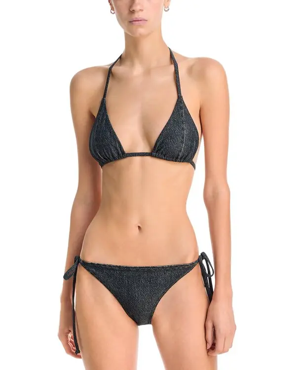 Rag & Bone Rb Miramar Triangle String Bikini Bottom - Washed Black