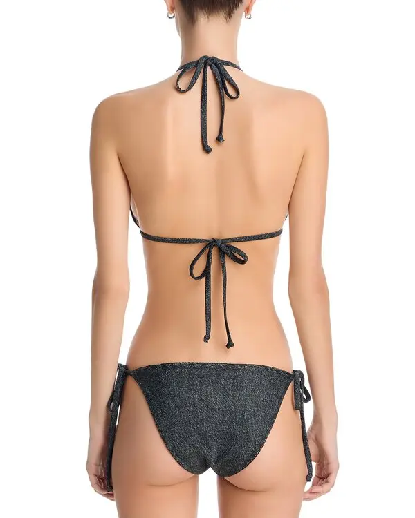 Rag & Bone Rb Miramar Triangle String Bikini Bottom - Washed Black