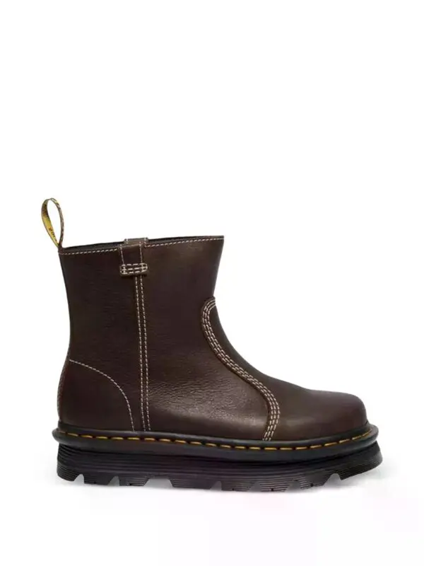 Dr. Martens Contrast-stitch Leather Ankle Boots - Brown