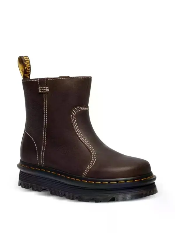Dr. Martens Contrast-stitch Leather Ankle Boots - Brown