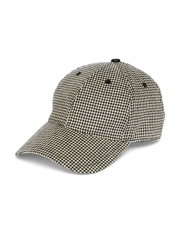 Rag & Bone Harlow Baseball Cap - Black Gingham