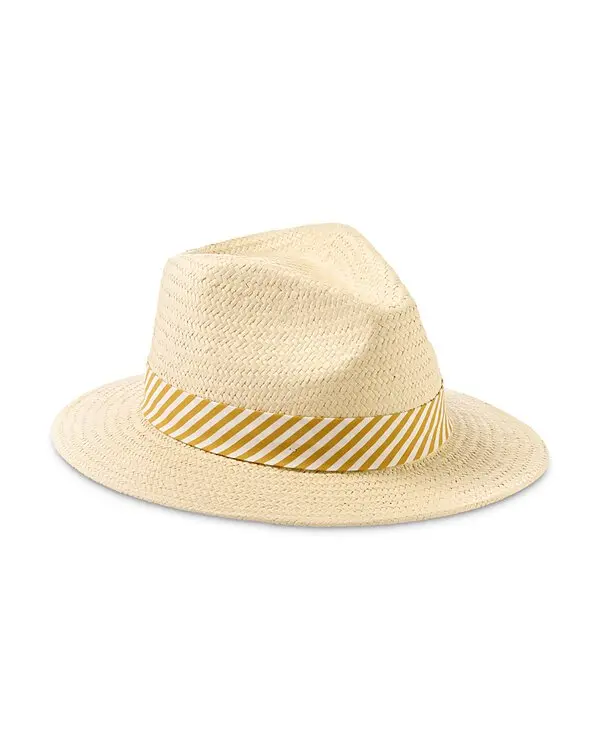 Rag & Bone Packable Straw Fedora - Natural Gold