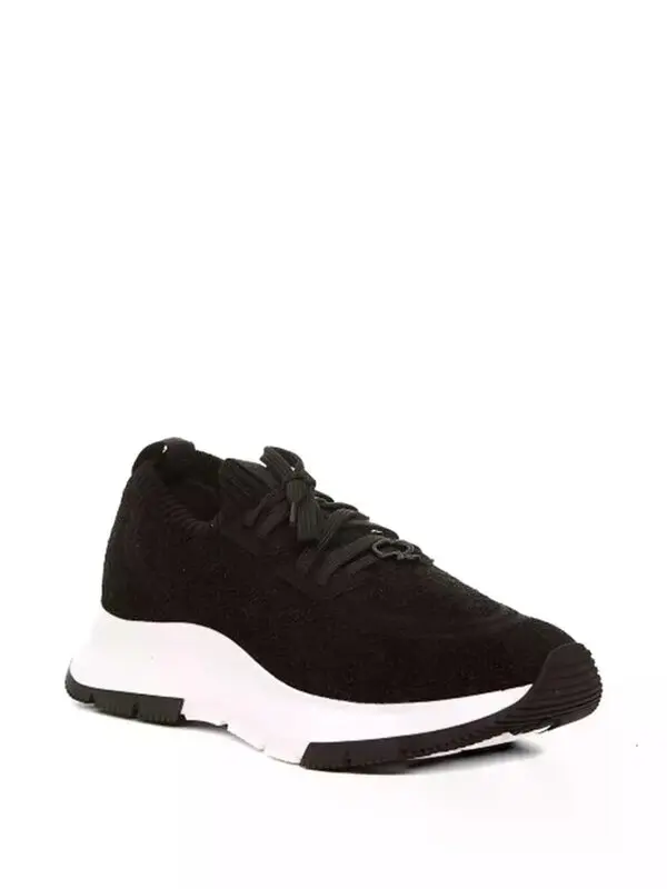GIANVITO ROSSI Knit Lace-up Sneakers - Black