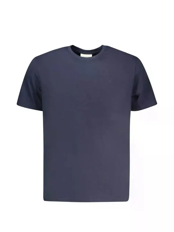 Calvin Klein Logo-embroidered Cotton T-shirt - Blue