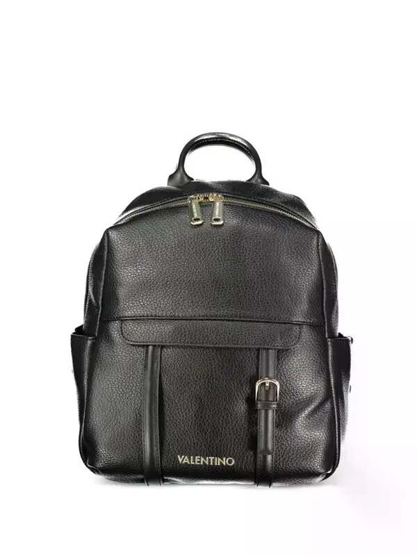 MARIO VALENTINO Pebbled Backpack With Buckle Detail - Black