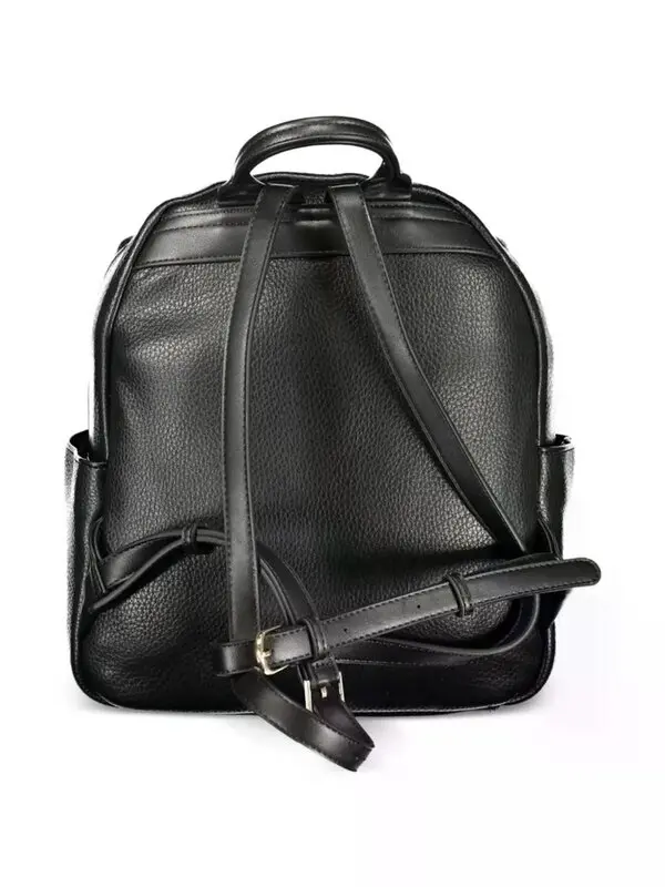 MARIO VALENTINO Pebbled Backpack With Buckle Detail - Black