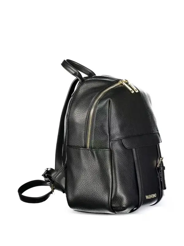 MARIO VALENTINO Pebbled Backpack With Buckle Detail - Black