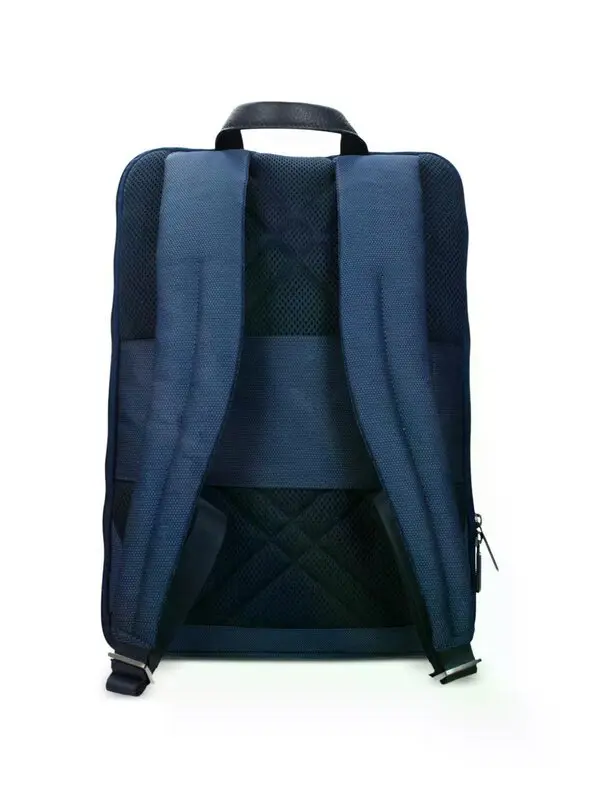 PIQUADRO Leather-panelled Textured Backpack