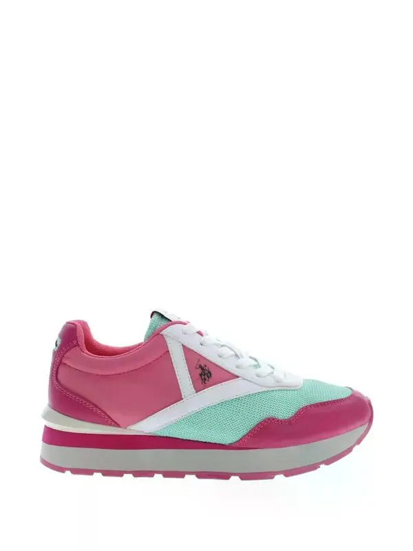 Polo Ralph Lauren Colour-block Mesh-panel Sneakers - Pink