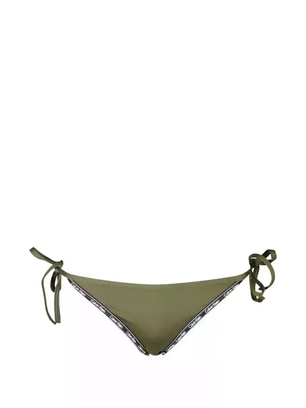 Calvin Klein Logo-print Side-tie Bikini Bottoms - Green