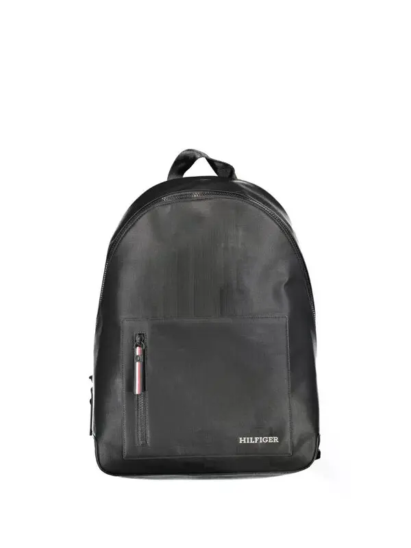 Tommy Hilfiger Logo-print Zip-pocket Backpack - Black