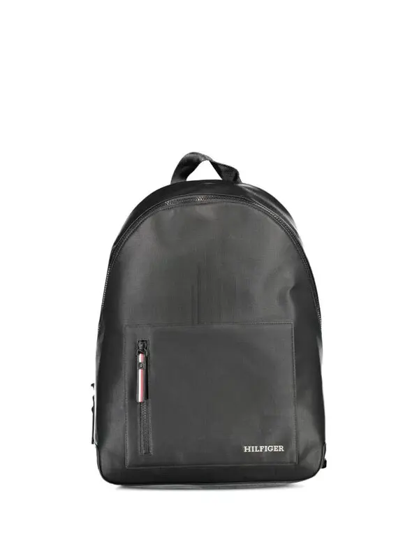Tommy Hilfiger Logo-print Zip-pocket Backpack - Black