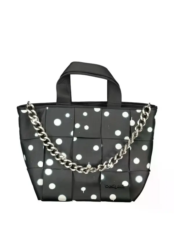 Desigual Woven Polka-dot Tote Bag - Black