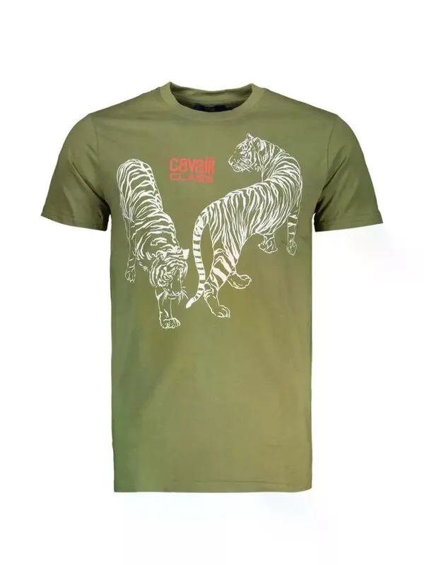 Roberto Cavalli Tiger-print T-shirt - Green