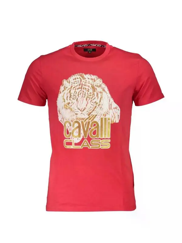 Roberto Cavalli Tiger-print Logo-print T-shirt - Red
