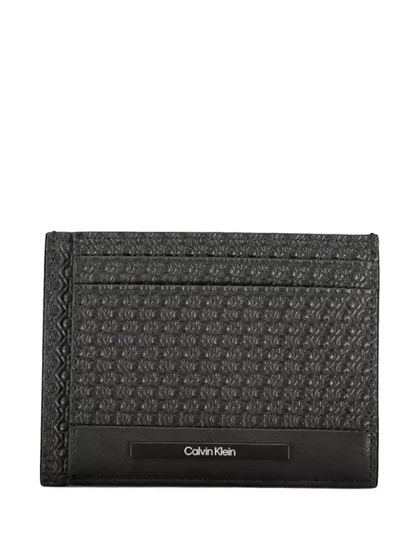 Calvin Klein Monogram-embossed Card Holder - Black