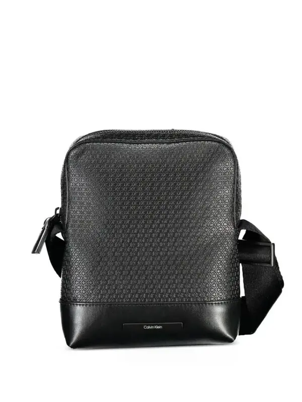 Calvin Klein Monogram-embossed Shoulder Bag - Black