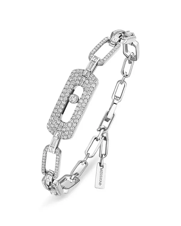 Messika 18k Move Link Diamond Chain Bracelet - White Gold
