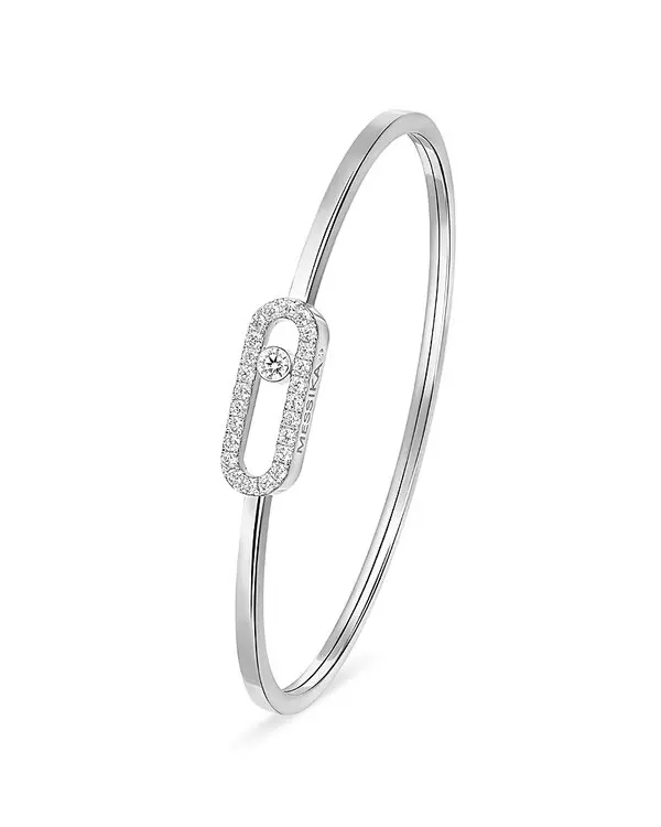 Messika 18k Move Uno Diamond Bangle Bracelet - White Gold