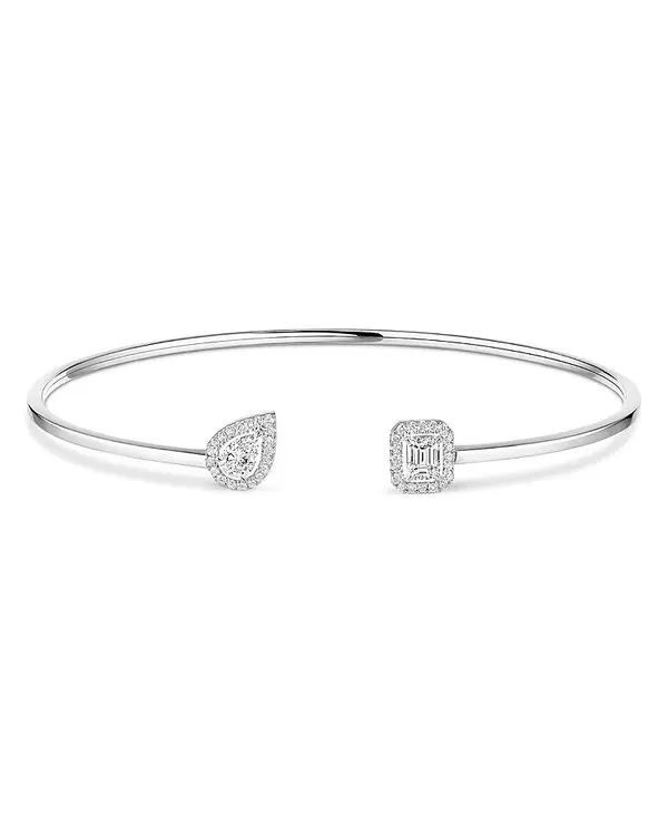 Messika My Twin Diamond Toi & Moi Skinny Cuff Bracelet - White Gold