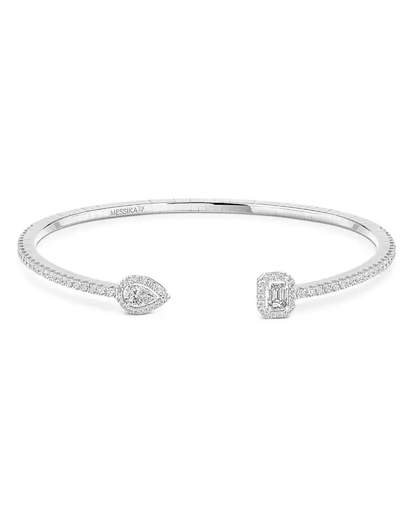 Messika My Twin Diamond Skinny Cuff Bracelet - White Gold