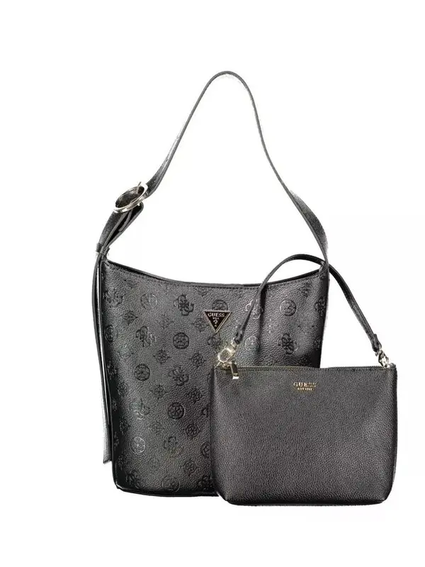 Guess Logo-patterned Shoulder Bag - Black