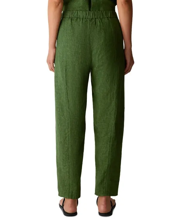Eileen Fisher Linen Ankle Pleated Lantern Pants - Field