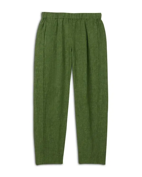 Eileen Fisher Linen Ankle Pleated Lantern Pants - Field